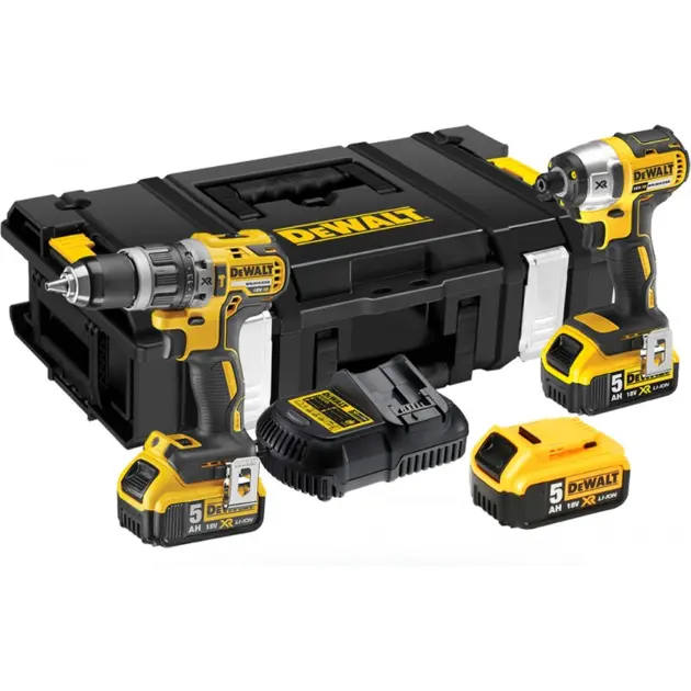 DeWALT Werkzeuge - 18V Akku-Bohrschrauber und Schlagschrauber-Set, 3x 5,0 Ah Li-Ion Akku ...