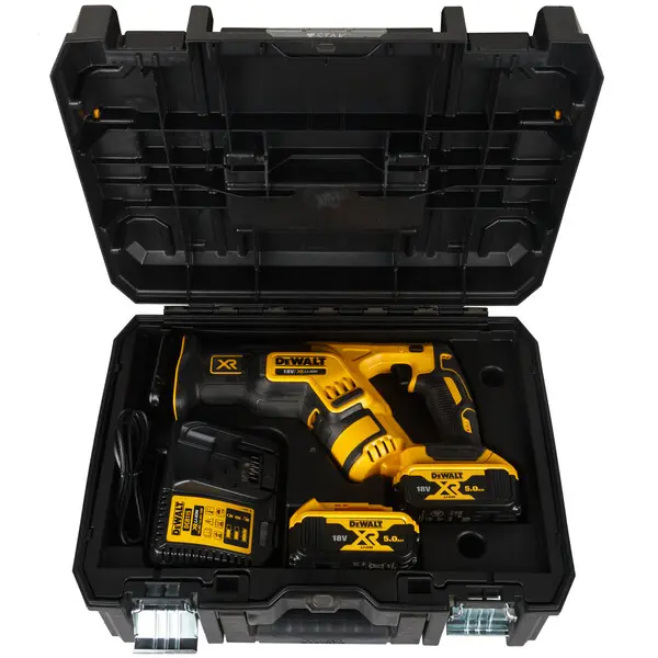 DeWALT Werkzeuge - 18V Akku-Säbelsäge, 2 x 5,0 Ah XR-Akkus, Ladegerät DCS367P2 | Sanitino.de