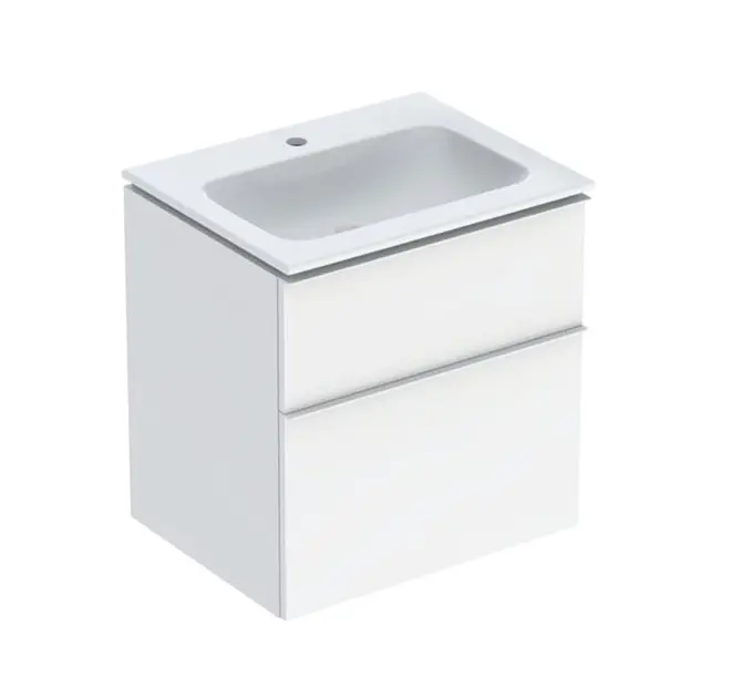 Geberit iCon - Waschtisch mit Unterschrank, 60x48x63 cm, 2 Schubladen ...