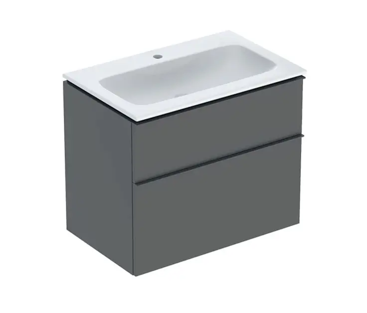 Geberit iCon - Waschtisch mit Unterschrank, 75x48x63 cm, 2 Schubladen ...