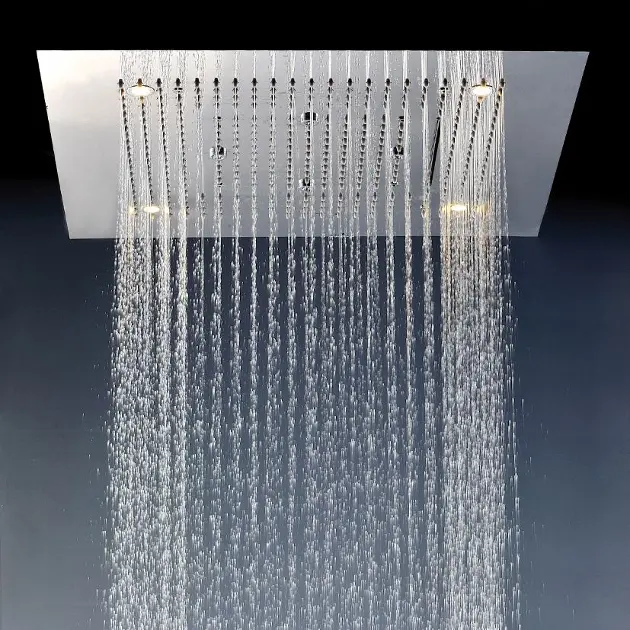 Steinberg 390 - Douche de tête, 80x80 cm, 3 jets, éclairage LED, inox ...