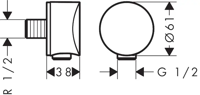 Hansgrohe Anschlussbögen - Wandanschluss Fixfit S, verchromt 27453000 ...