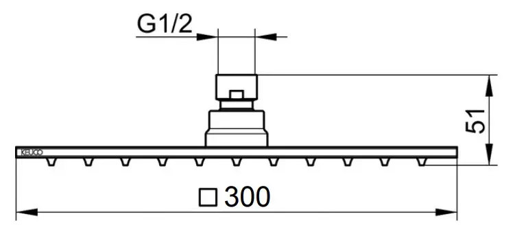 Keuco Douches - Douche de tête, 30x30 cm, chrome 59986010302 | Sanitino.fr