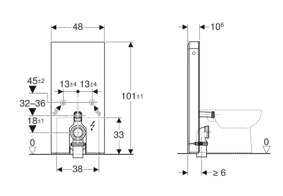 Geberit Monolith Plus - Sanitaire module voor staand toilet, 101 cm ...