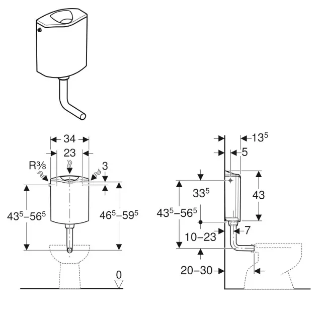 Geberit Toebehoren - Spoelreservoir AP116plus, DualFlush,tablet ...