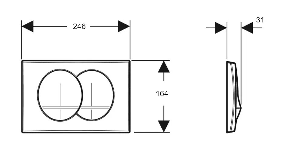 Geberit Delta - Betätigungsplatte, chrom glänzend 115.100.21.5 ...