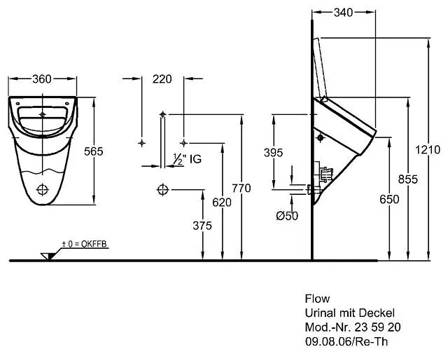 Keramag Flow - Urinál, bílý - urinál, s KeraTect 235920600 | Sanitino.sk