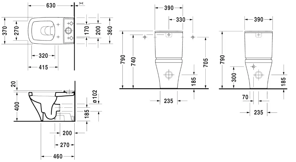Duravit DuraStyle - Duoblokpot, wit 2155090000 | Sanitino.nl
