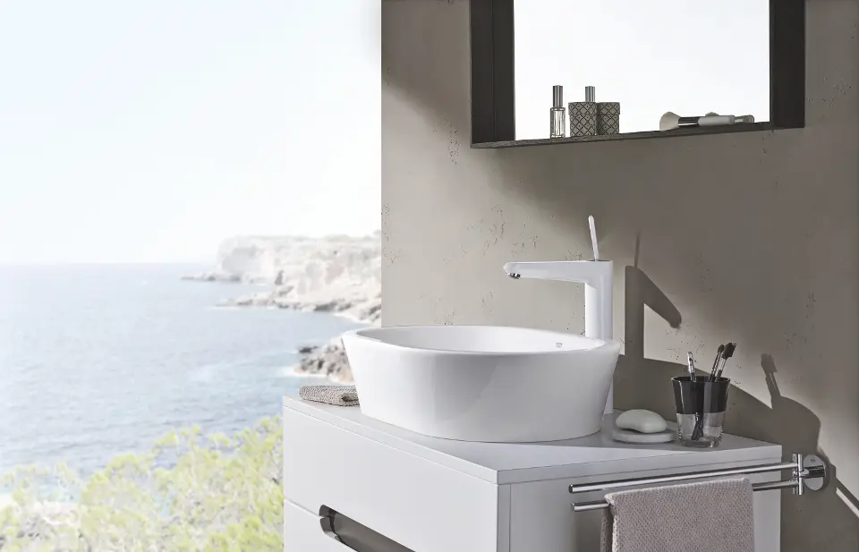 Grohe Eurodisc Joy - Mitigeur de lavabo XL, blanc lunaire/ chrome ...