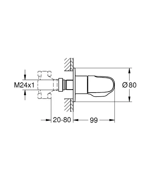 Grohe Grohtherm 1000 - Parta esterna rubinetto ad incasso, cromata ...