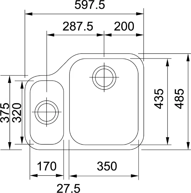 Franke Ariane - Drez ARX 160/2 z nehrdzavejúcej ocele, 598 mmx485 mm ...