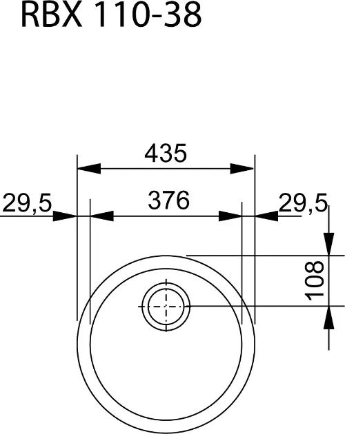 Franke Rondo - Fregadero RBX 110-38, diámetro 44 cm, acero inoxidable ...