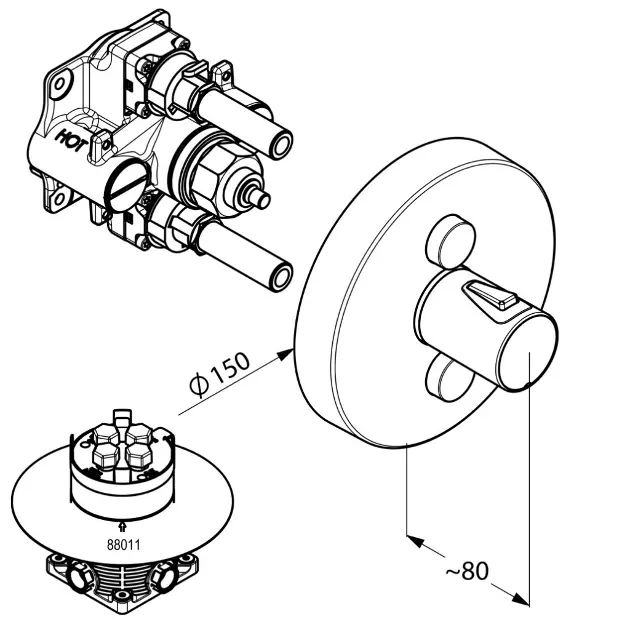 Kludi Push - Thermostatarmatur - Unterputz, für 2 Verbraucher, chrom ...