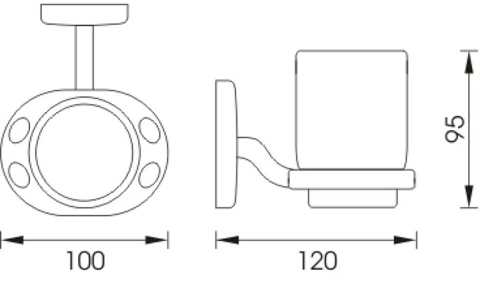 Nimco Simona - Držiak kefiek a pohára, chróm SI 7257C-26 | Sanitino.sk
