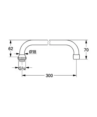 Grohe Náhradní díly - Podomítkový výtok pro kuchyňské nástěnné baterie ...