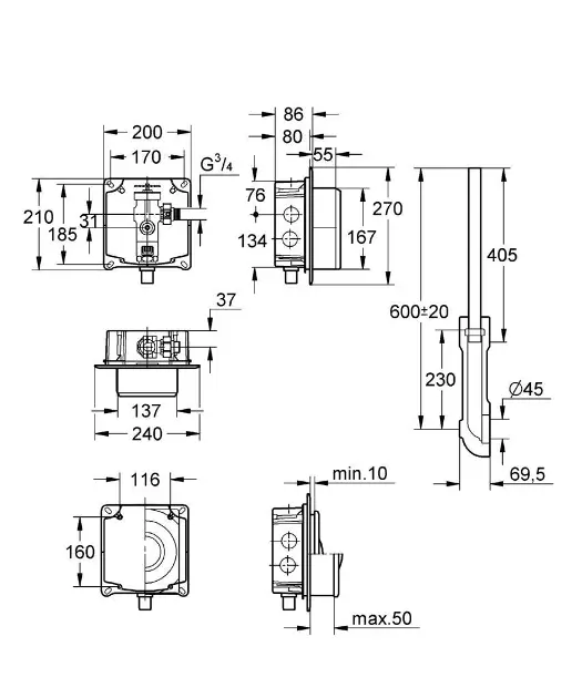 Grohe Druckspüler - Unterputz-Druckspüler 37157000 | Sanitino.de