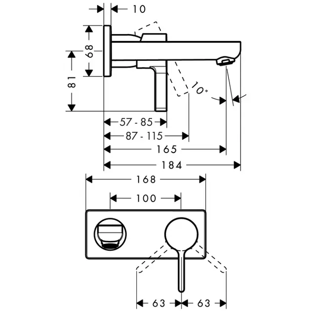 Hansgrohe Metris S - Waschtisch Einhebelmischer - Unterputz, verchromt ...
