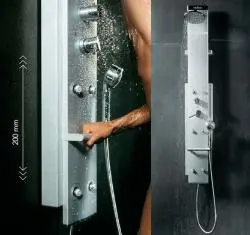 Pharo Lift 2 - Sprchový panel, stěnová/rohová verze, satinchrom ...