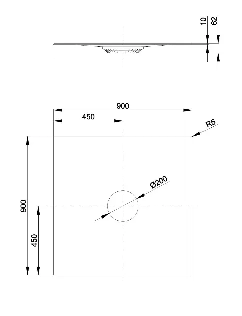 Bette Air - Duschwanne, 90x90 cm, Ebony 7350-035 | Sanitino.at
