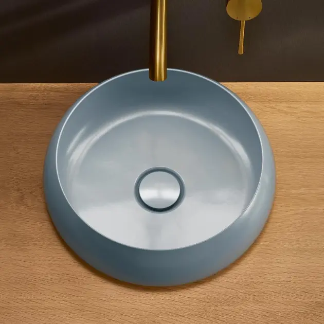 Bette Craft - Lavabo sobre encimera, diámetro 35 cm, Blue Satin A240 ...