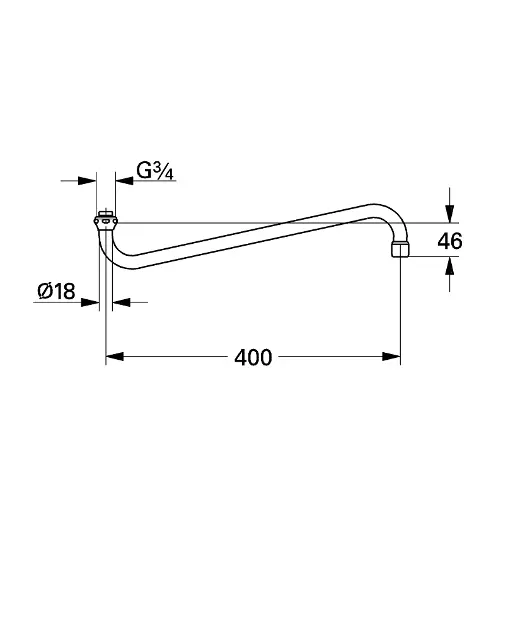 Grohe Zubehör - Auslaufrohr, Chrom 13108000 | Sanitino.de