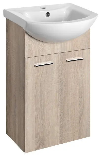Aqualine Zoja - Umyvadlová skříňka 42x74x25 cm, dub platin 51144 ...