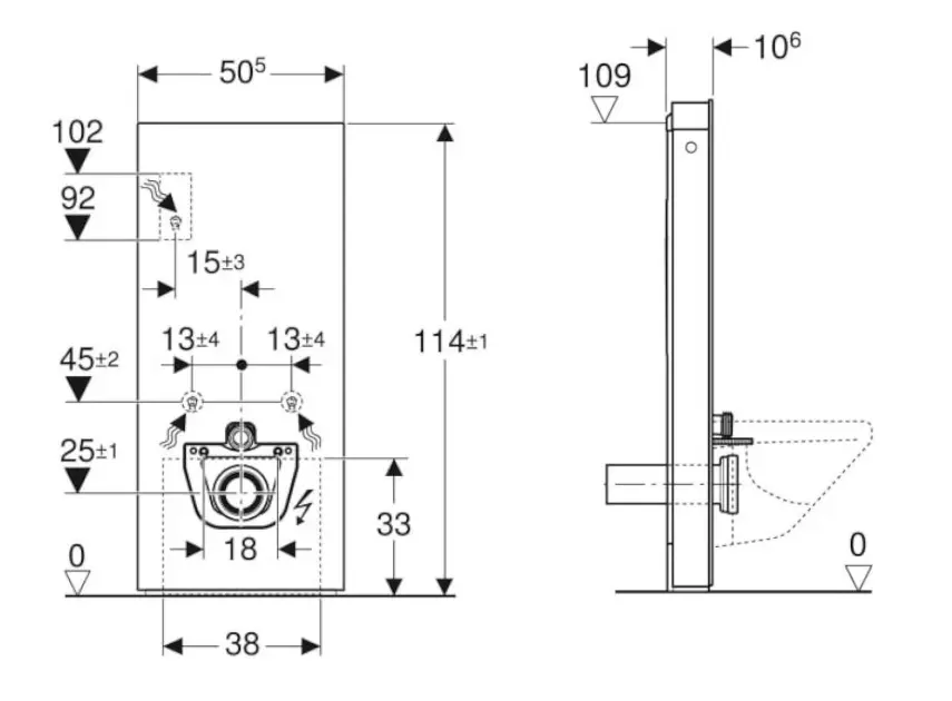 Geberit Monolith Plus - Module sanitaire pour WC suspendus, 114 cm ...