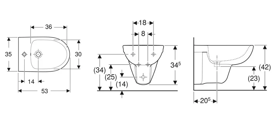 Geberit Selnova - Wand-WC, 530x350 mm, Weiß 500.264.01.7 | Sanitino.de