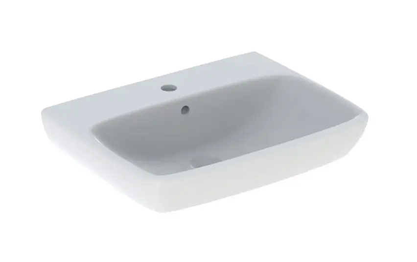 Geberit Selnova Square - Lavabo 60x46 cm, con 1 foro per miscelatore, con troppopieno, bianco ...
