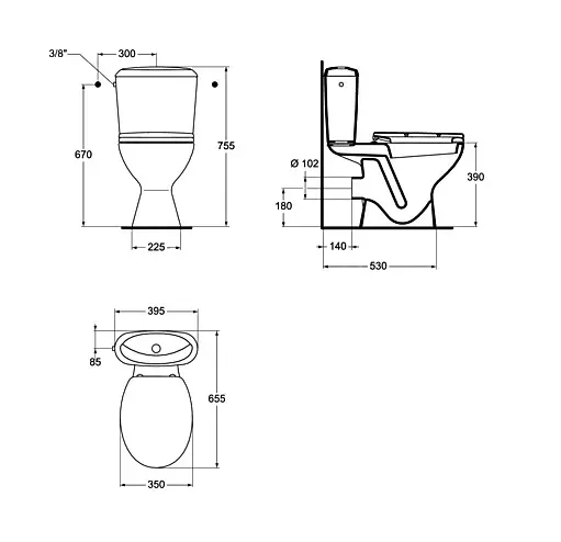 Ideal Standard Sanitärkeramik - WC-Kombi mit Spülkasten und Sitz ...