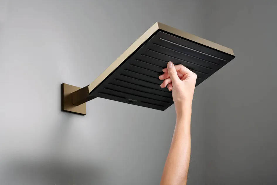 Hansgrohe Pulsify E - Douche de tête, 26x26 cm, bronze brossé 24330140 ...