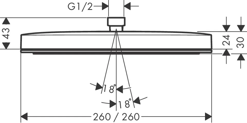 Hansgrohe Pulsify E - Kopfbrause 26x26 cm, schwarz matt 24330670 ...