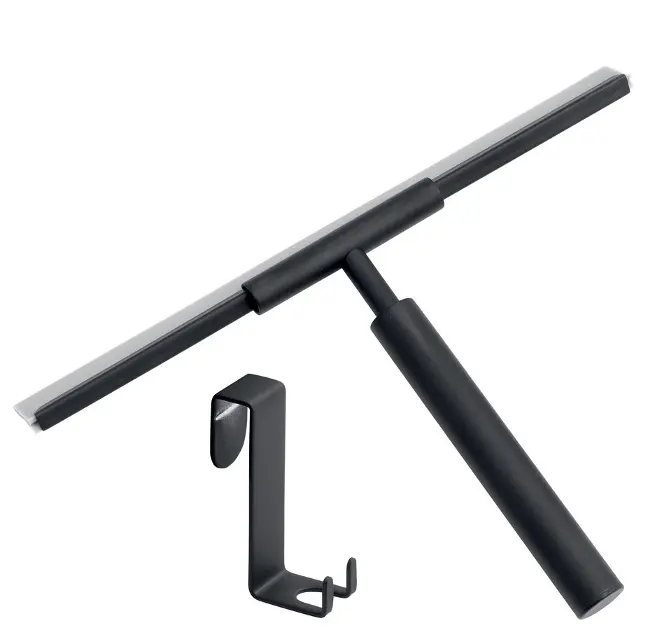 Sapho Gedy badkameraccessoires - Glaswisser, met haak, mat zwart 569914 ...