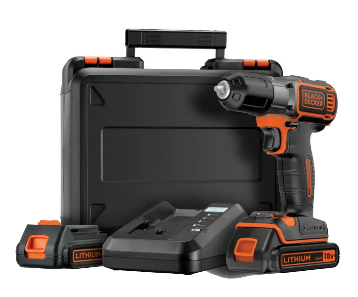 BLACK+DECKER Outillage - Perceuse-visseuse sans fil 18 V, 2 batteries 1 ...