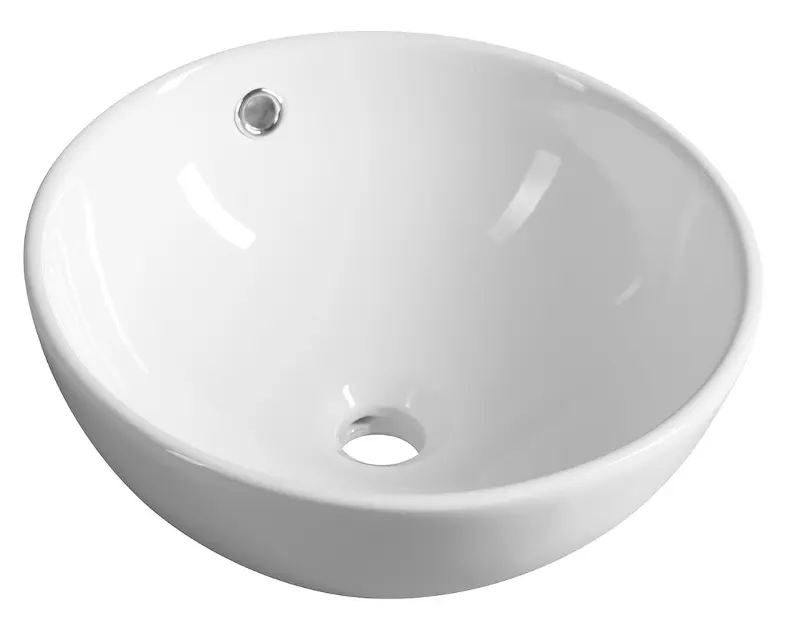 Aqualine Lavabos - Lavabo sobre encimera, diámetro 4 cm, con rebosadero, blanco 38171 | Sanitino.es