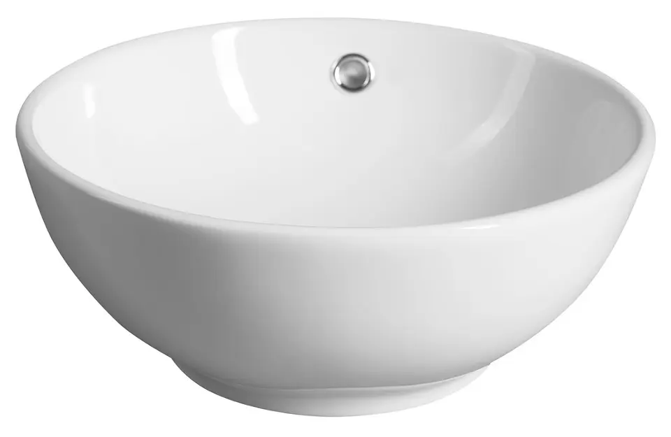 Aqualine Lavabos - Lavabo sobre encimera, diámetro 4 cm, con rebosadero, blanco 38171 | Sanitino.es