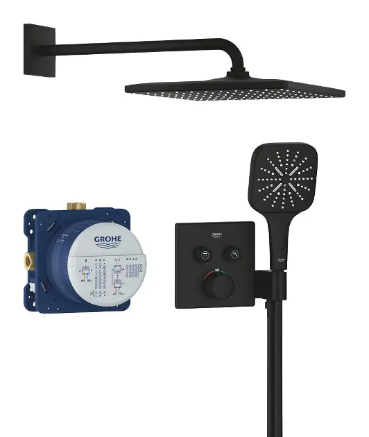 Grohe Grohtherm SmartControl - Set de douche avec thermostat encastré, corps d’encastrement ...