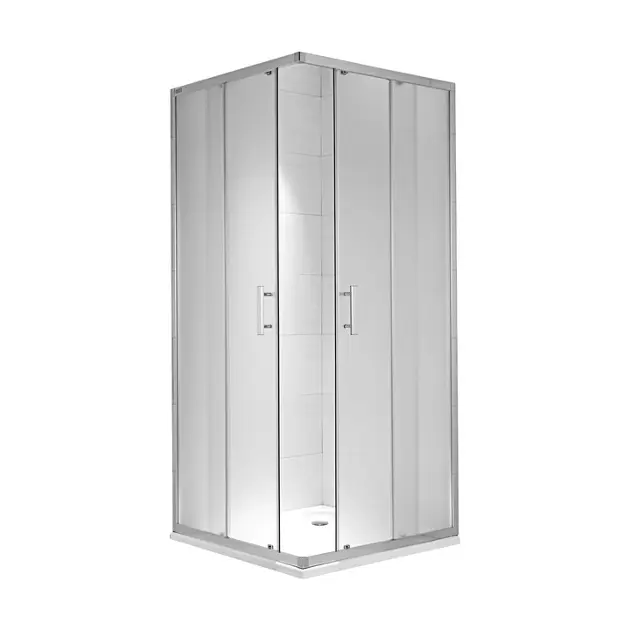 Jika Cubito Pure - Douchehoek 88-90x88-90 cm, Jika Parel Glass, zilver ...