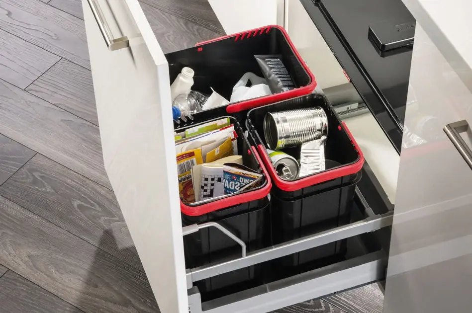 Franke Sorters - 300-60 Trio inbouw afvalemmer 121.0150.146 | Sanitino.nl