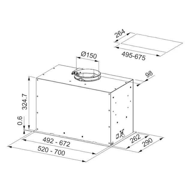 Franke Maris - Einbauabzugshaube FBFE XS A70, Breite 70 cm, Edelstahl ...