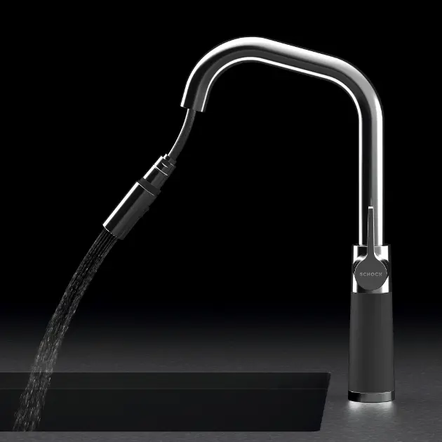 SCHOCK SC-530 - Spültischarmatur mit herausziehbarer Brause, Nero/Chrom ...
