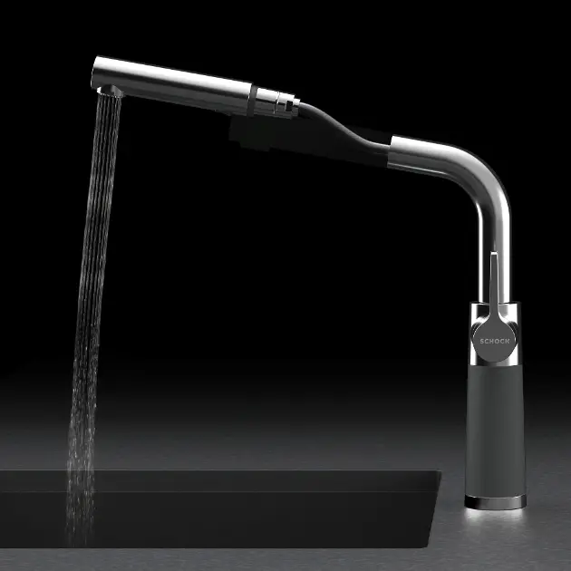 SCHOCK SC-540 - Spültischarmatur mit herausziehbarer Brause, Nero/Chrom ...