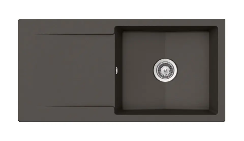 SCHOCK Epure - Granitový dřez, 100x50 cm, s ovládáním odtoku, Asphalt ...
