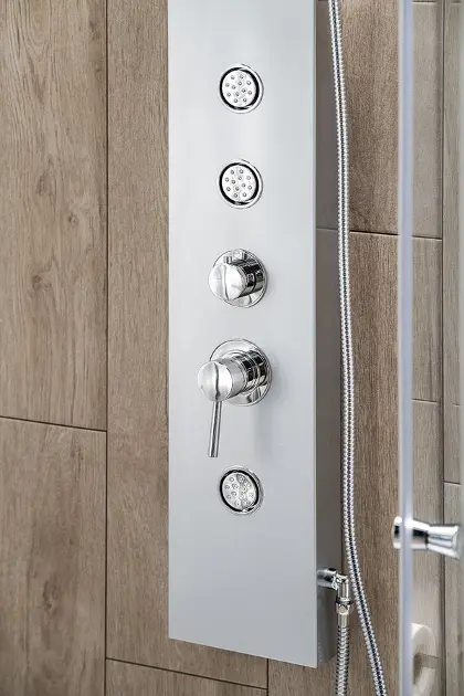 Aqualine Duchas - Panel de ducha, altura 1400 mm, plata SL680 | Sanitino.es