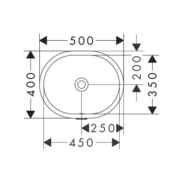 Hansgrohe Xuniva U - Lavabo da incasso, 45x35 cm, con troppopieno ...