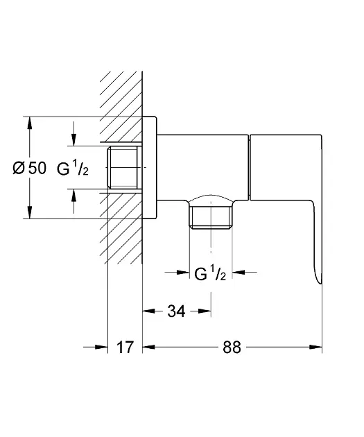 Grohe BauLoop - Hoekstopkraan, chroom 26020000 | Sanitino.nl