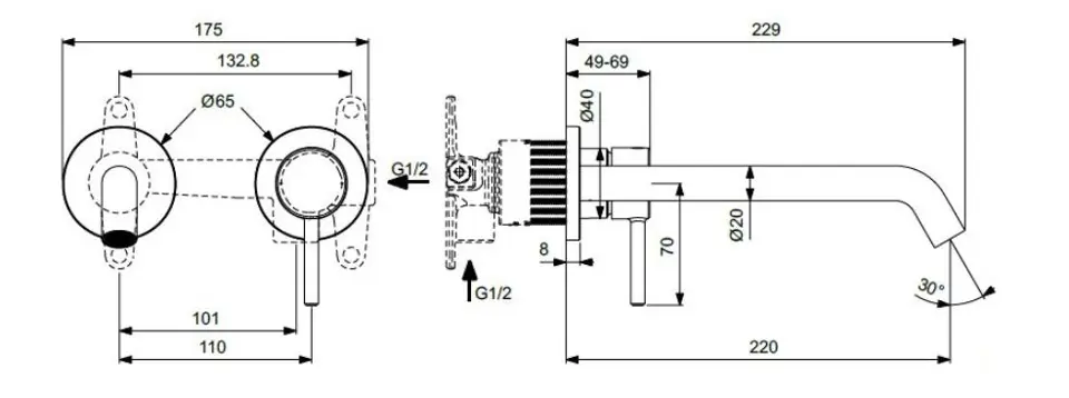 Ideal Standard Ceraline Nuovo - Miscelatore ad incasso per lavabo ...