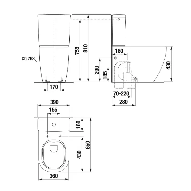 Jika Mio-N - Cuvette WC combiné, évacuation vario, sans rebord, Jika Perla, blanc H8267161000001 ...