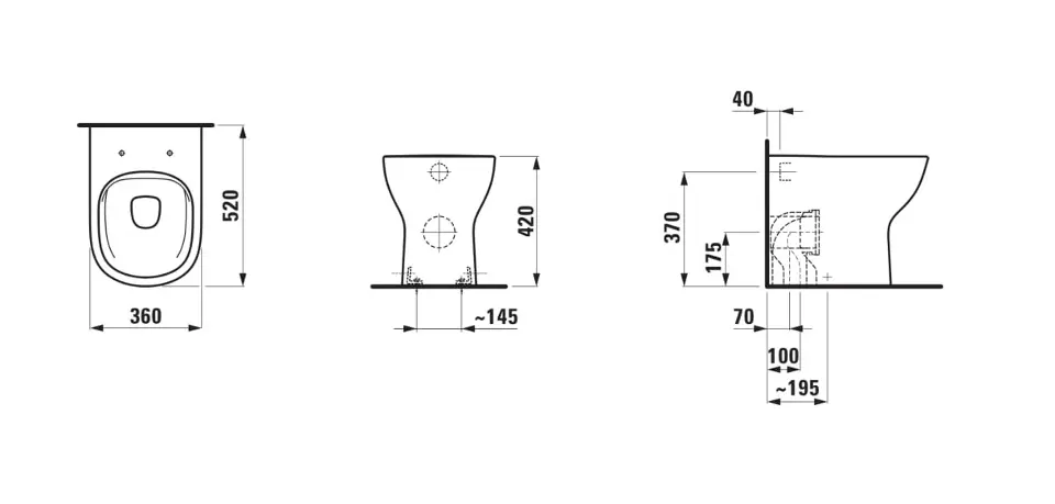 Laufen Lua - Stand-WC, Vario-Abgang, Rimless, weiß H8230820000001 ...