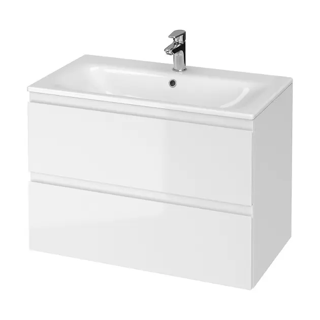 Cersanit Moduo - Meuble avec lavabo, 57x80x45 cm, 2 tiroirs, blanc S801 ...